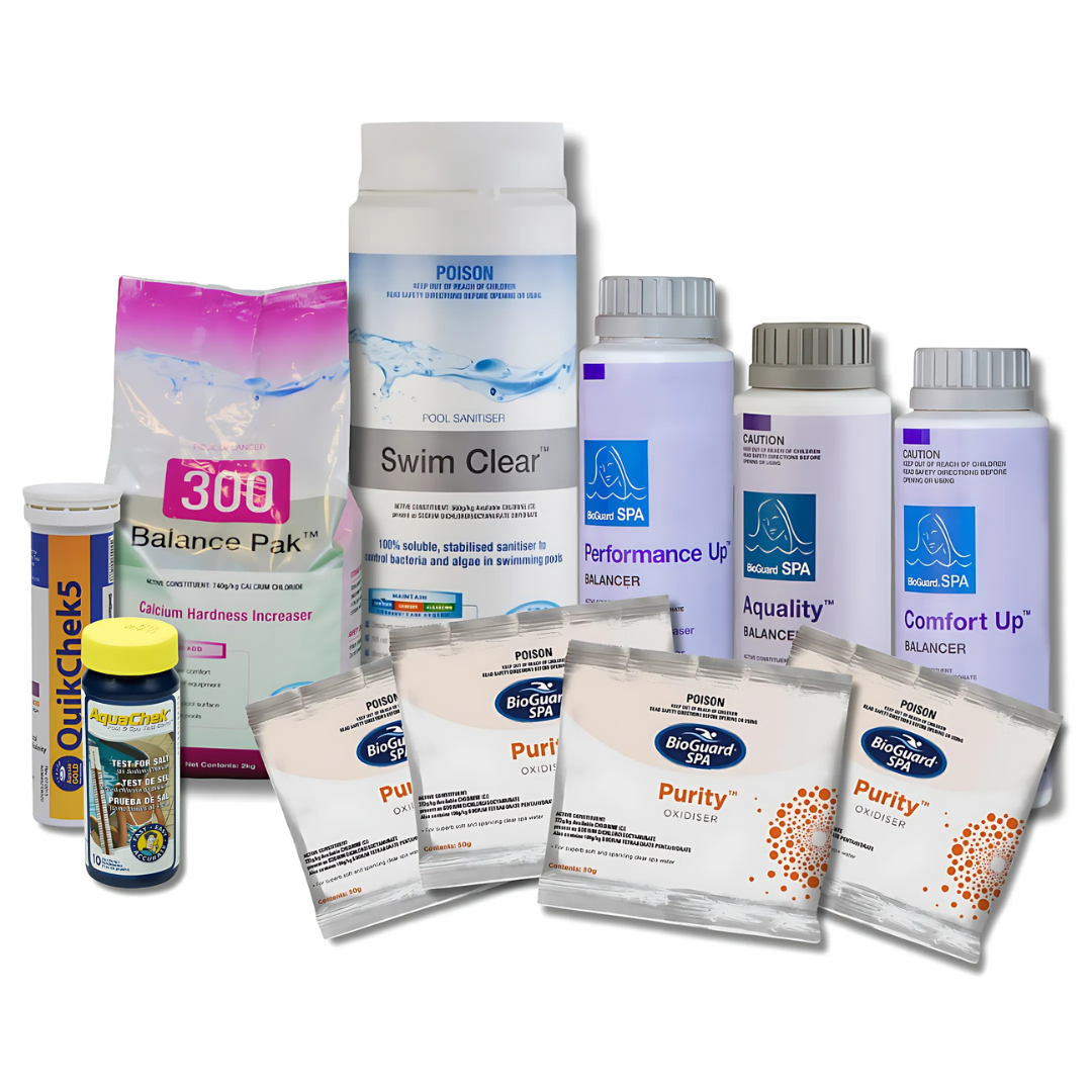Salt Water Swim/Plunge Pool Chlorine Kit | Complete Set of Chemicals ...